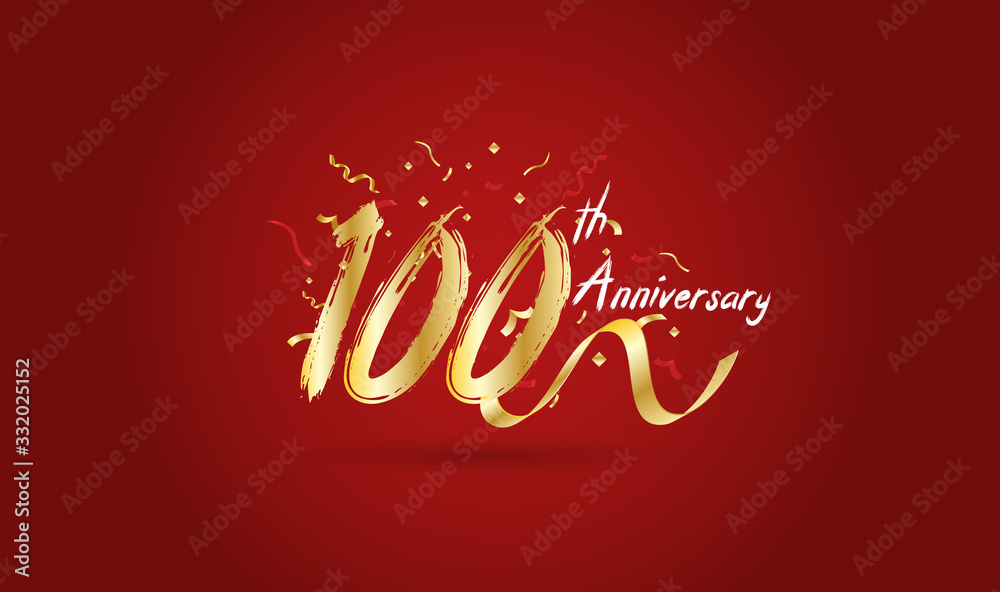 Anniversary celebration background. with the 100th number in gold and ...