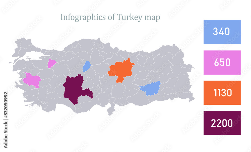 Fototapeta mapa świata dla dzieci Infographics of Turkey map ...