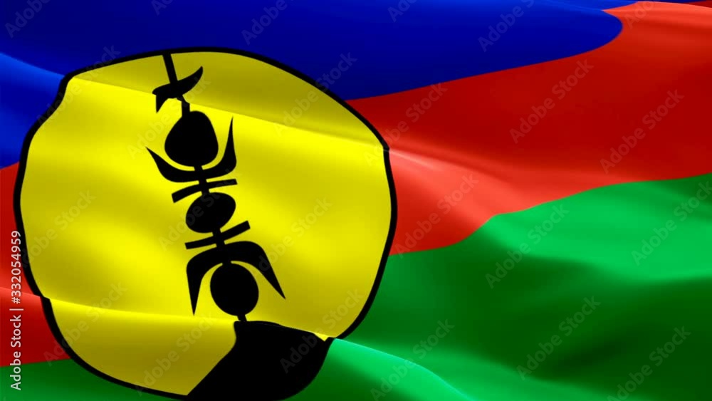 New Caledonia waving flag. National 3d Caledonian flag waving. Sign of ...