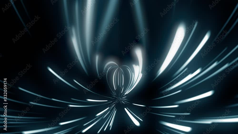 Looped animation. Radial line of randomly moving from the center of the ...