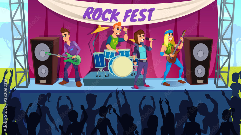 Cartoon Rock Stage