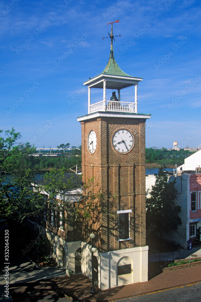 Belltower of the Rice Museum in Georgetown Historic waterfront, SC ...