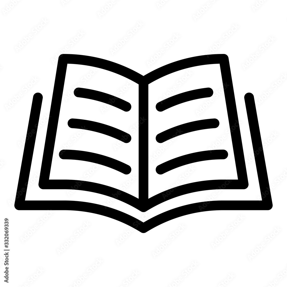 Open brochure icon. Outline open brochure vector icon for web design ...