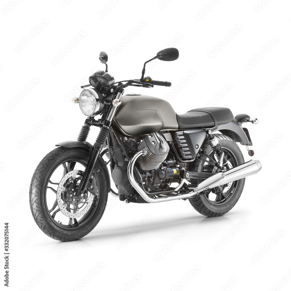 Foto de Classic Cruiser Motorcycle with Two-Cylinder Engine Isolated on ...