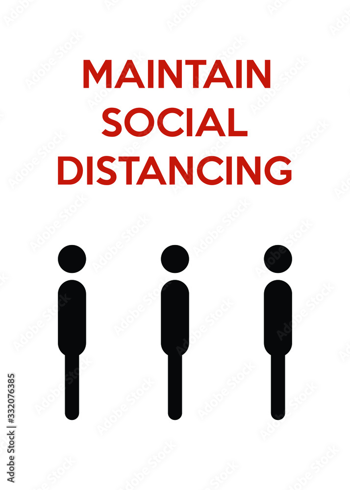 Maintain social distancing. Minimalist poster for preventing the spread ...
