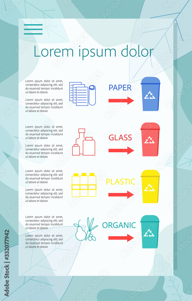 Special Aid Infographics with Type of Segregation Garbage and ...