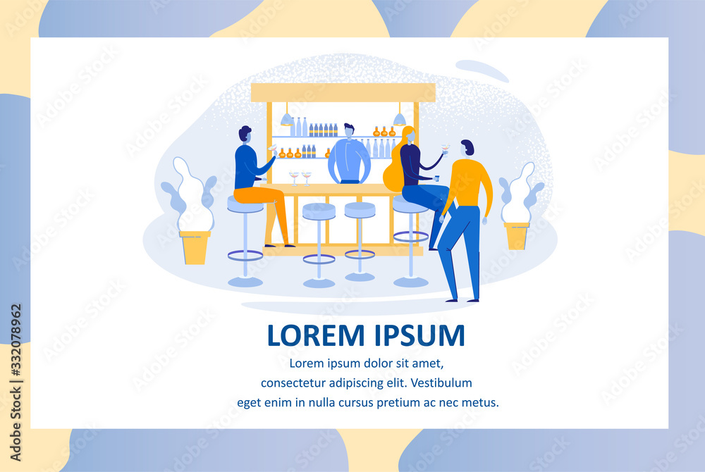 Night Club, Pub Advertising Banner Vector Template. Young Adults ...