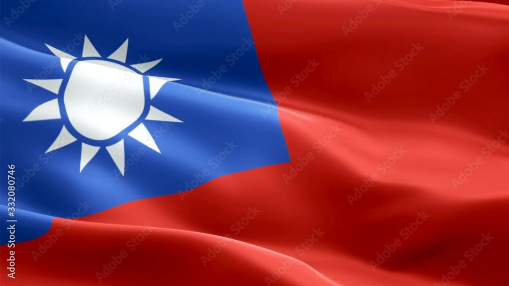 ‎Taiwanese flag Closeup 1080p Full HD 1920X1080 footage video waving in ...