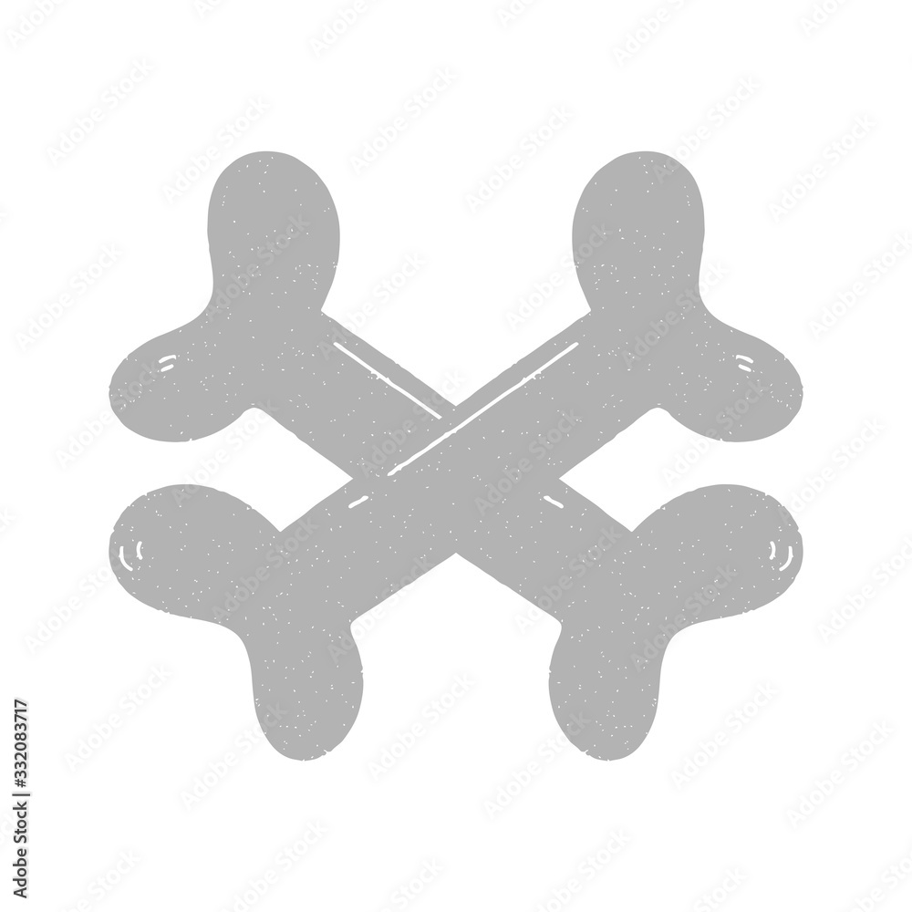 bone vector design. digital hand drawn style. grain texture Stock ...