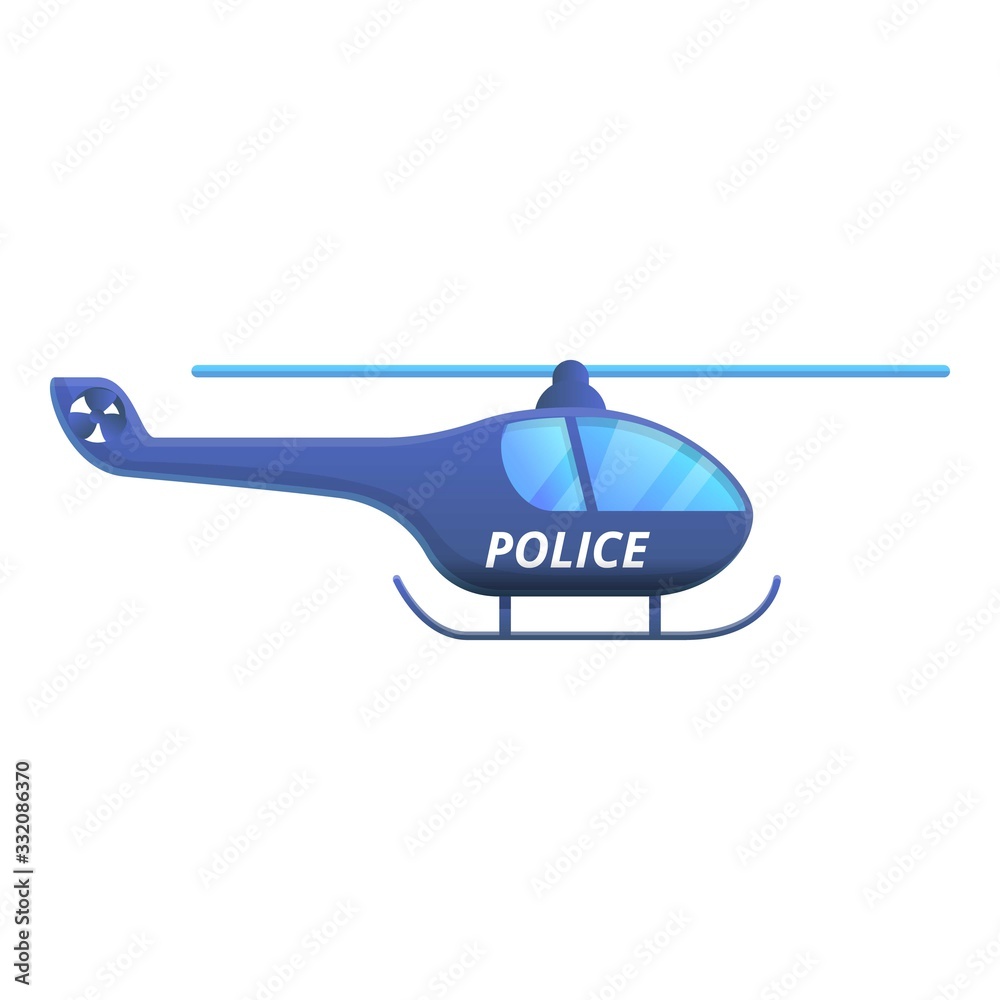 Police helicopter icon. Cartoon of police helicopter vector icon for ...