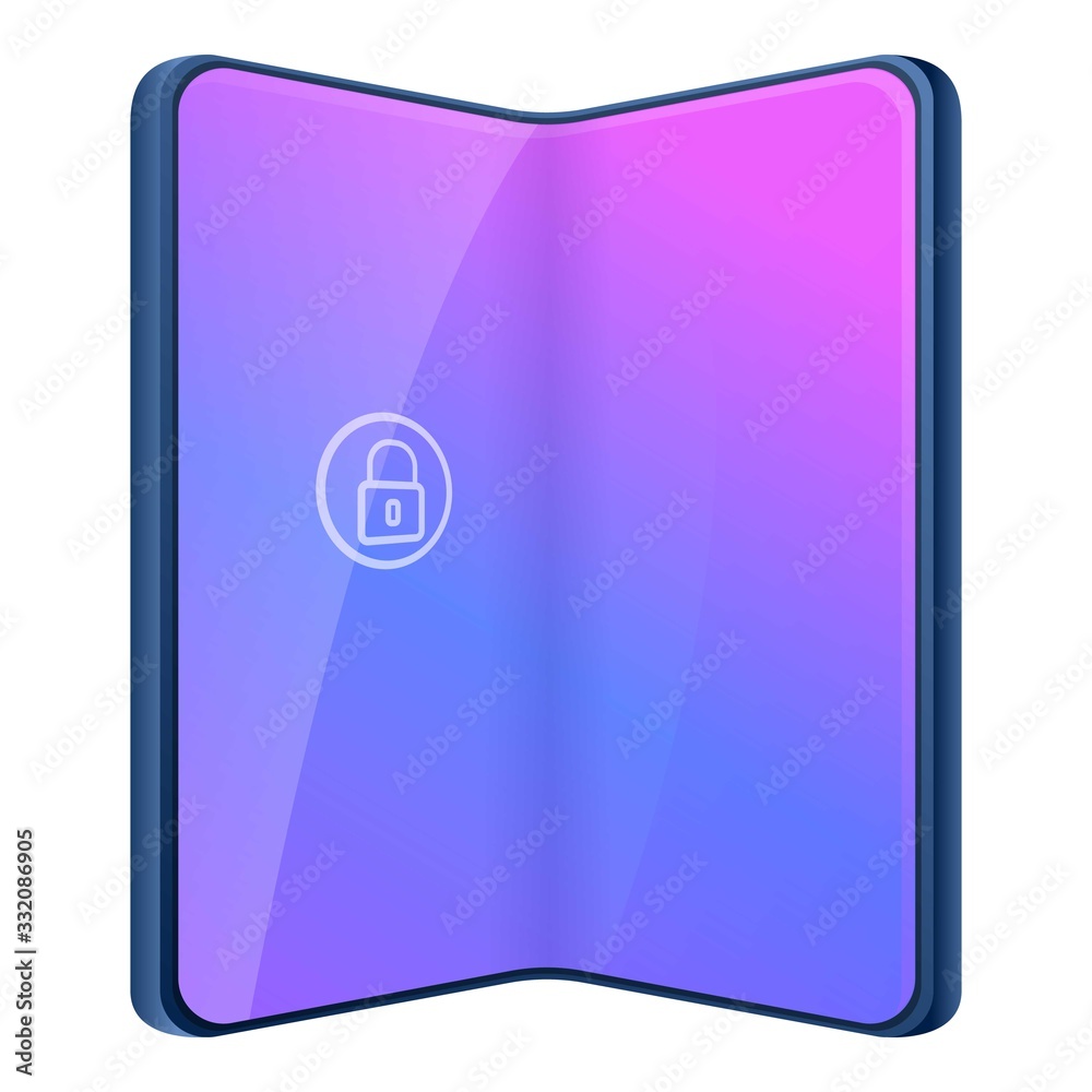 Foldable mobile phone icon. Cartoon of foldable mobile phone vector ...
