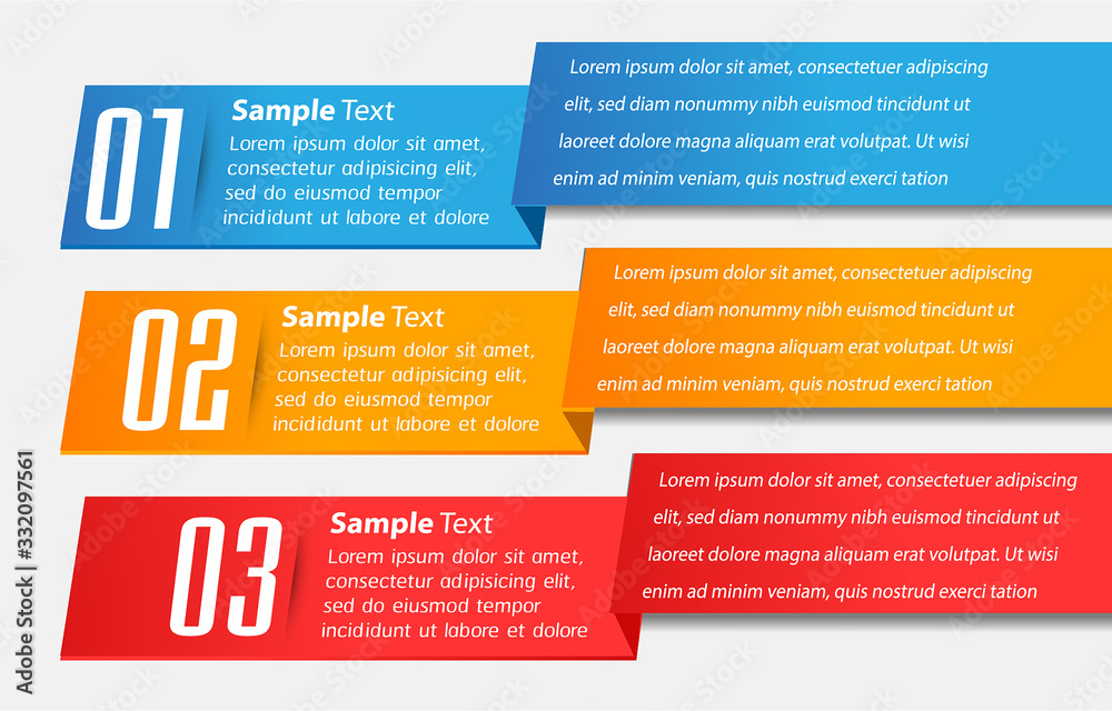 modern paper text box template, banner Infographic Stock Vector | Adobe ...