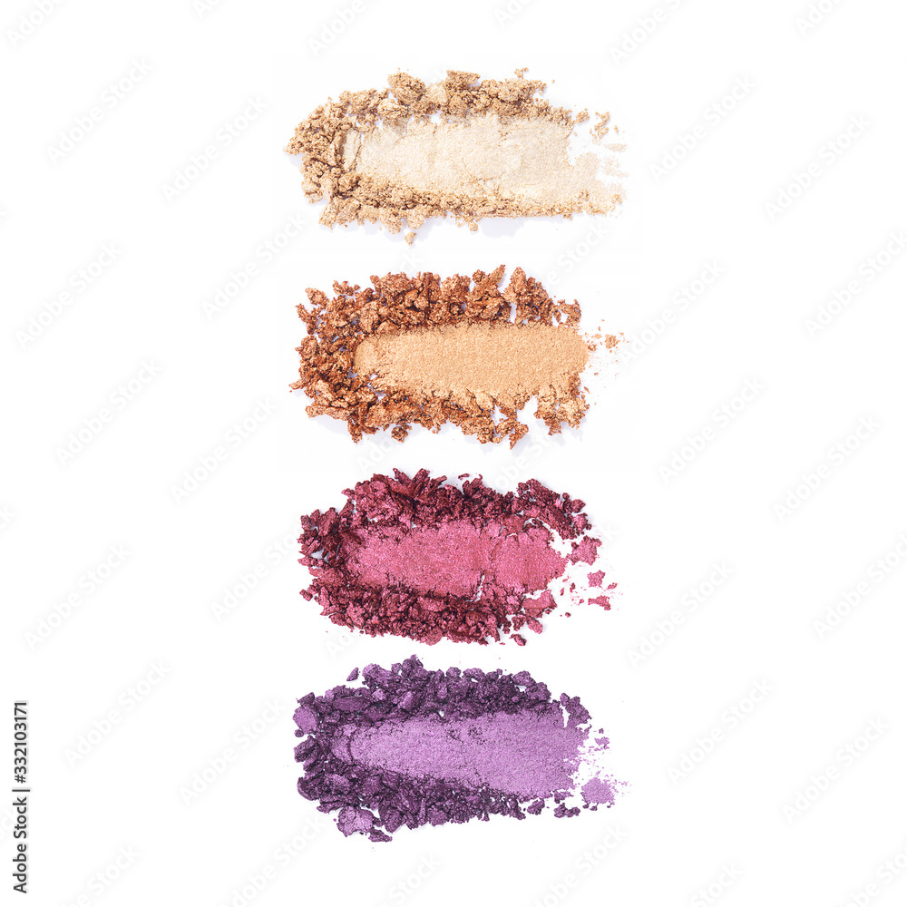 Eye Shadow Swatches Isolated on White Background. Collection of Face ...