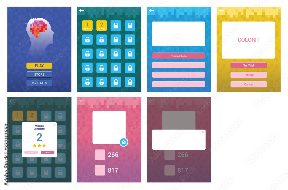 quiz game ui design mobile user interface Stock Vector | Adobe Stock quiz game ui design mobile user interface Stock Vector | Adobe Stock