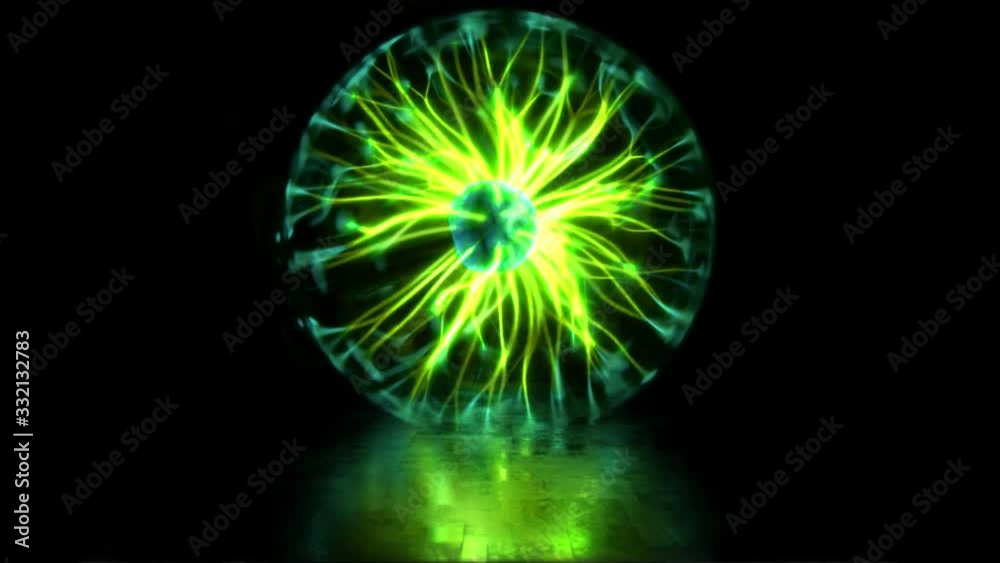 Video Stock Plasma ball discharge lamp with high voltage lightning ...