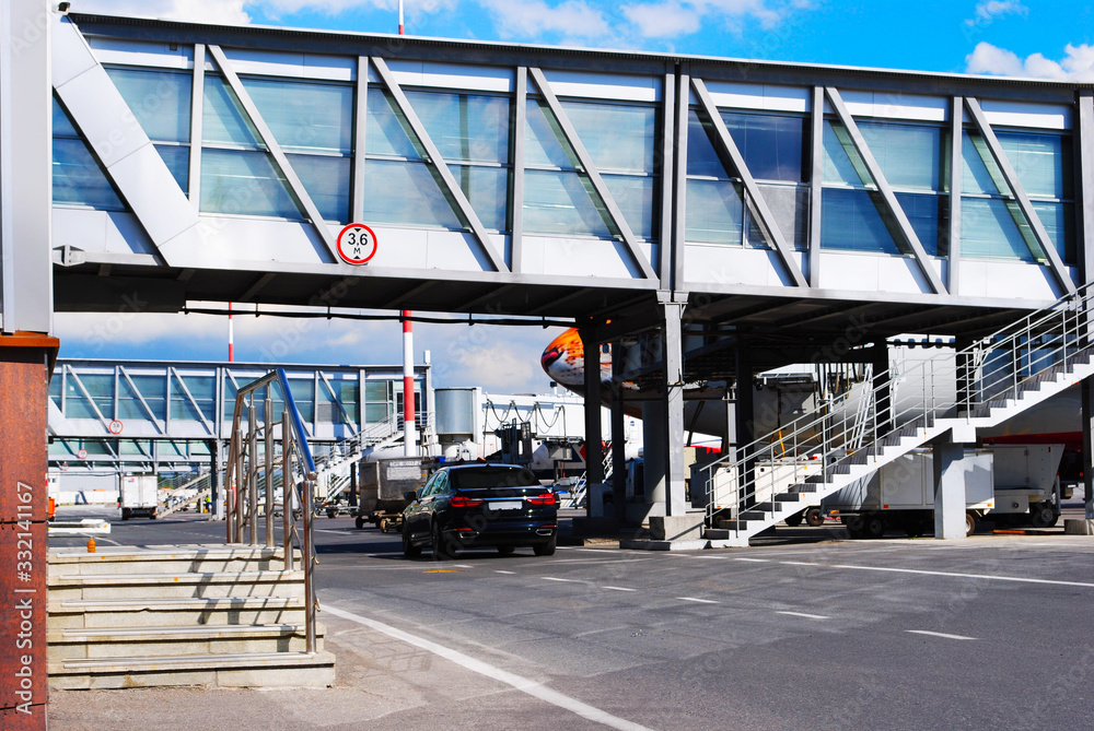 Preparing the aircraft for departure at the airport Stock Photo | Adobe ...
