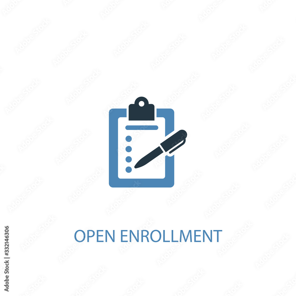 Open Enrollment concept 2 colored icon. Simple blue element ...
