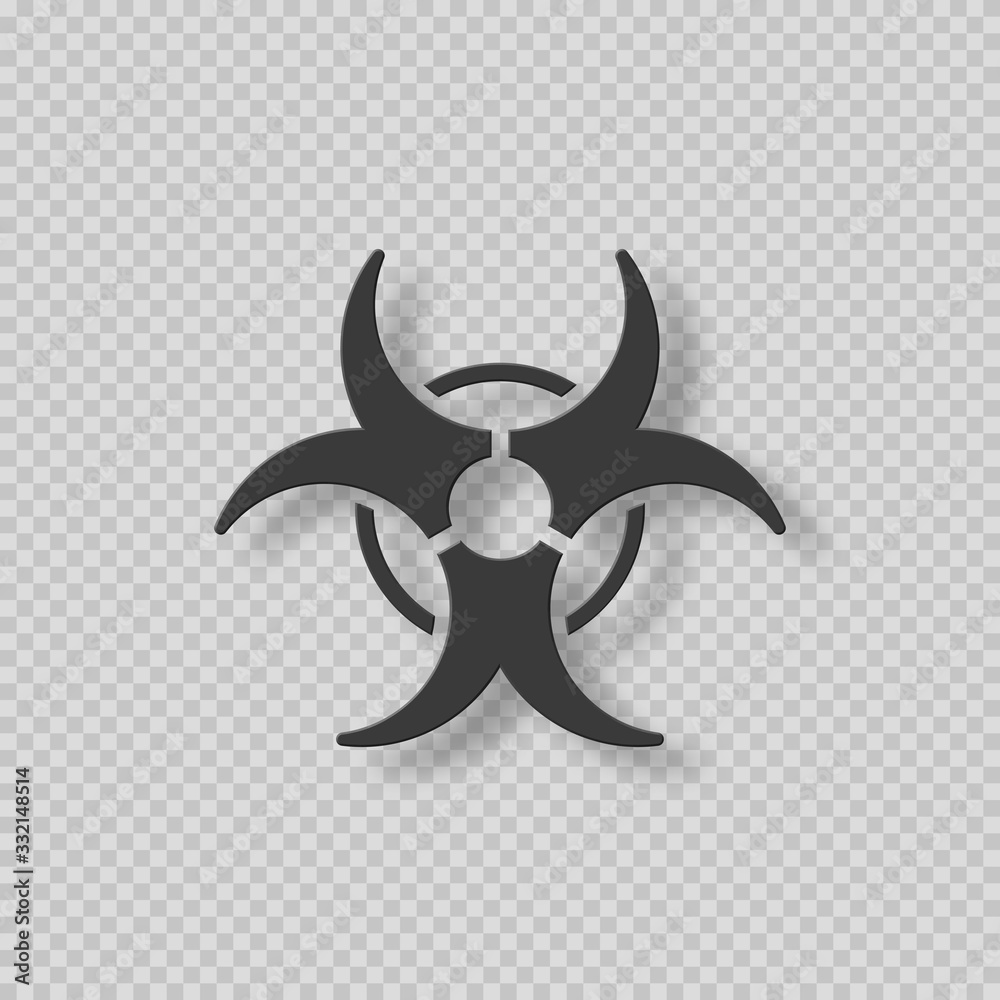 Vector biohazard warning symbol. Biological threat alert sign. 3d style ...