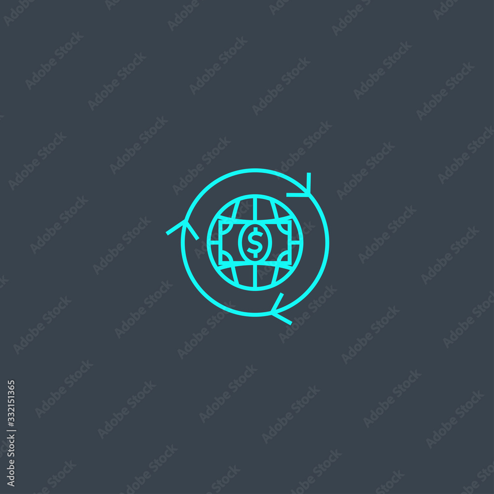 Wire Transfer Concept Blue Line Icon Simple Thin Element On Dark wire-transfer-concept-blue-line-icon-simple-thin-element-on-dark