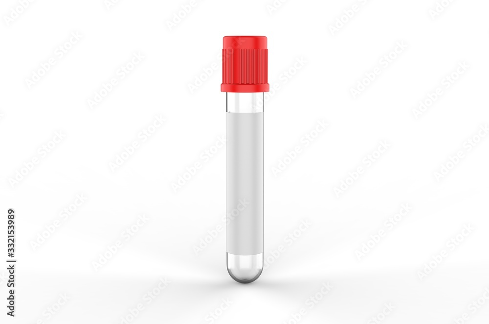 Blank Blood Collection Tube, 3d render illustration. Stock Illustration ...