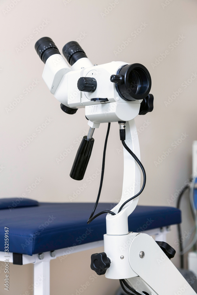 instrument gynecologist colposcope gynecological room white blue ...