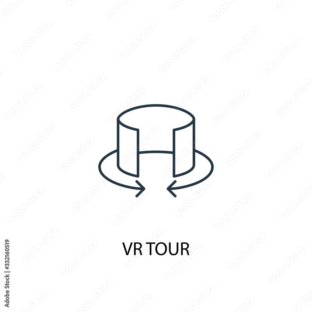 VR tour concept line icon. Simple element illustration. VR tour concept ...