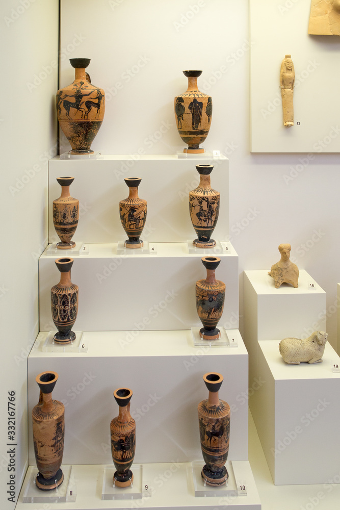 Ancient Olympia, Greece - August, 29, 2019. Ancient greek art and craft ...