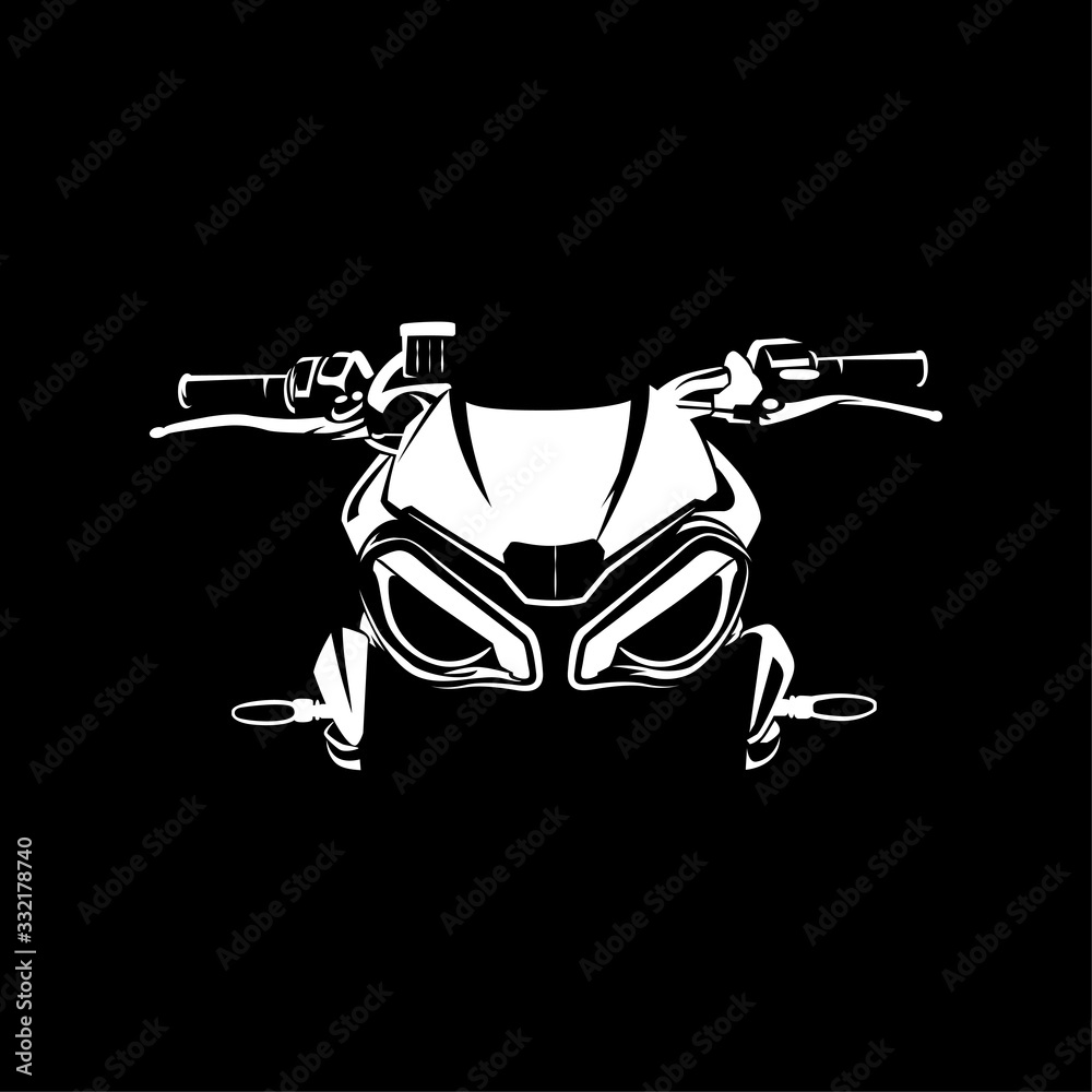 Vector illustration of Standard Motorcycle silhouette on Black ...