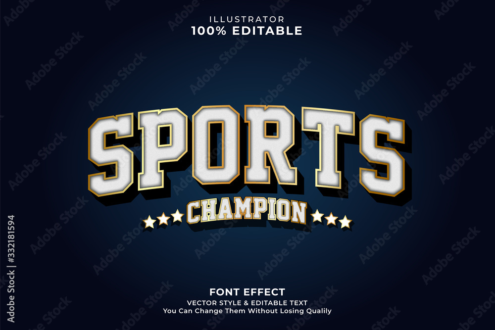Sports text effect Stock Vector | Adobe Stock