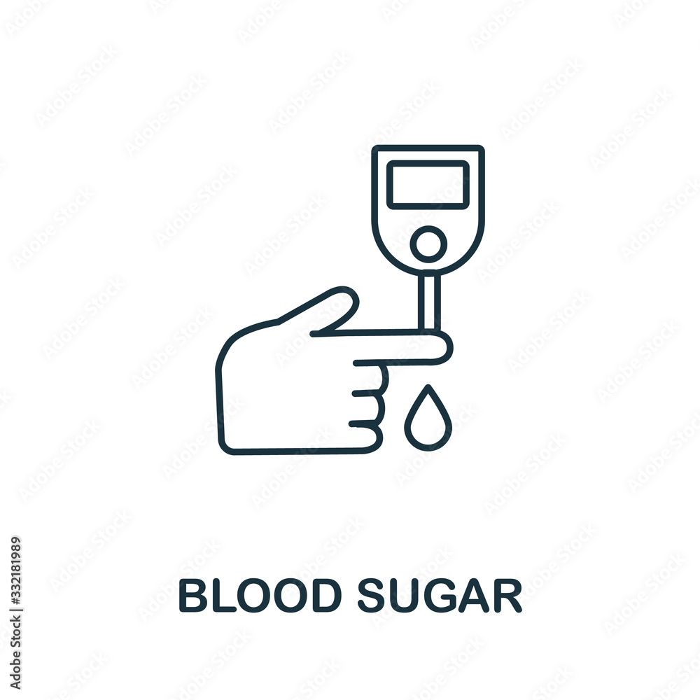 Blood Sugar icon from health check collection. Simple line Blood Sugar ...