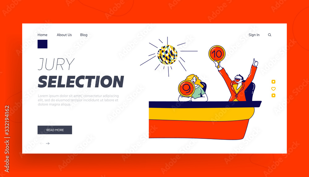 Contest Jury with Competition Rating Landing Page Template. Judges ...