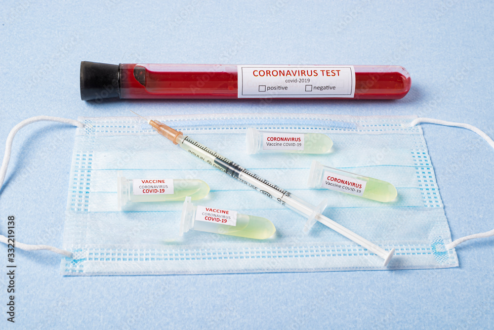 Test tube with blood sample Covid-19 (coronavirus). Laboratory testing ...