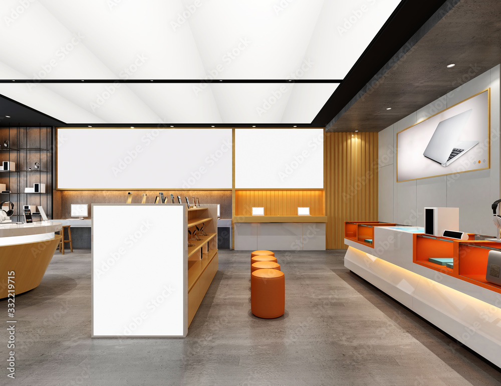 3d render of technology electronic shop Stock Photo | Adobe Stock