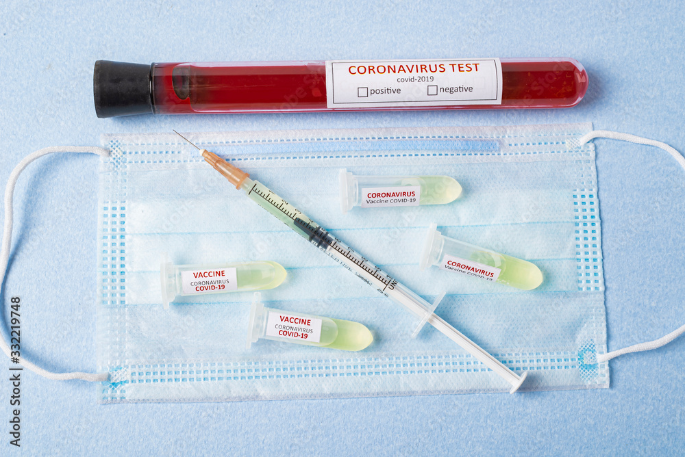 Test tube with blood sample Covid-19 (coronavirus). Laboratory testing ...