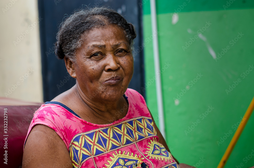 mator lady looking homeless indigenous, smoked with sad face and blue ...