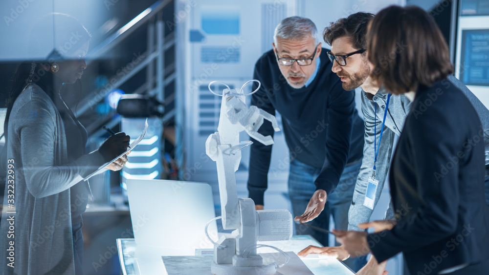 Engineers Meeting in Robotic Research Laboratory: Engineers, Scientists ...