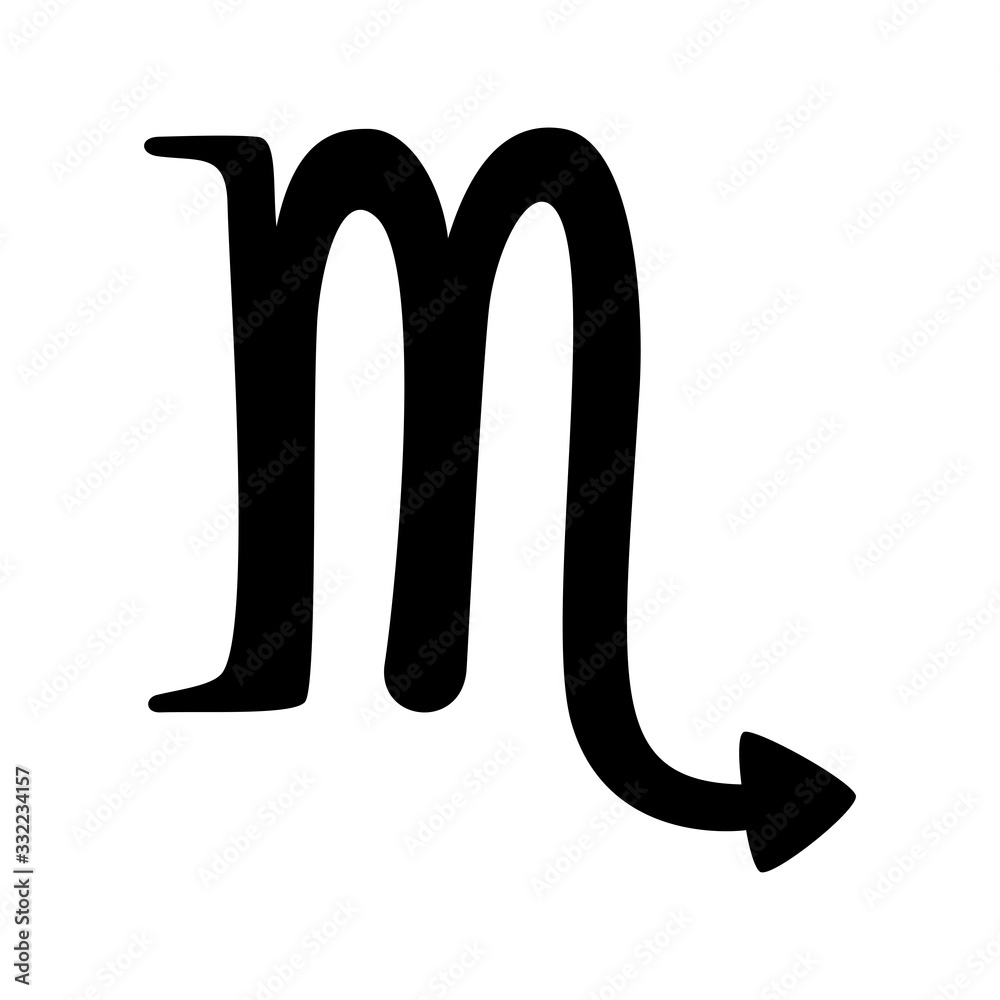 Scorpio zodiac sign. Astrology horoscope symbol on white background ...