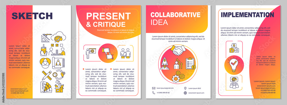 Project development brochure template. Customer satisfaction with work ...