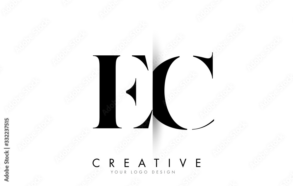 EC E C Letter Logo with Creative Shadow Cut Design. Stock Vector ...