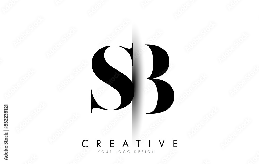 SB S B Letter Logo with Creative Shadow Cut Design. Stock Vector ...