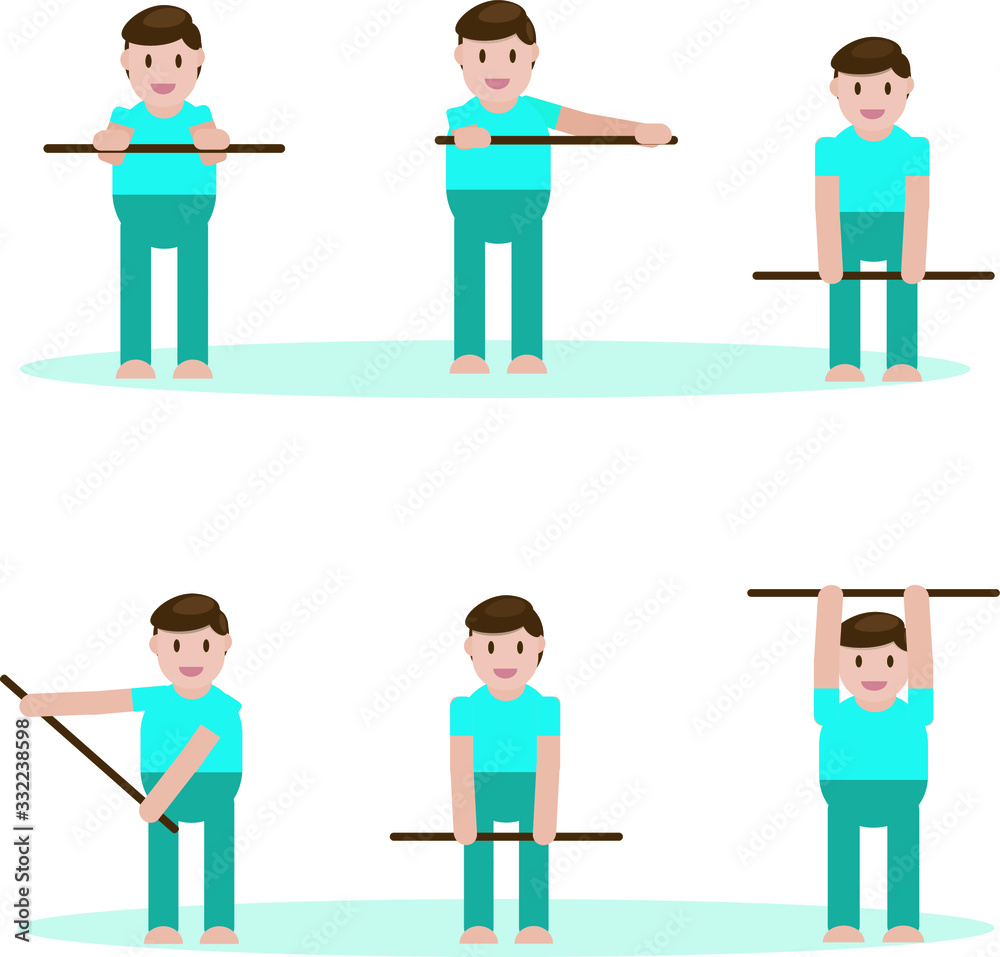 set of range of motion exercises for shoulder joint pain Stock Vector ...