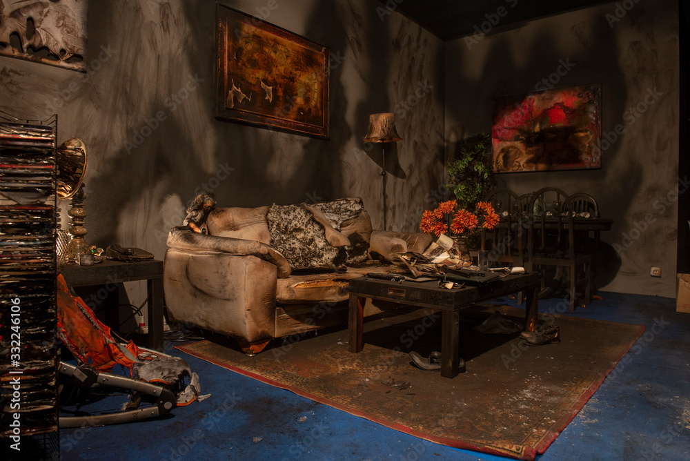 house burned inside Stock Photo | Adobe Stock