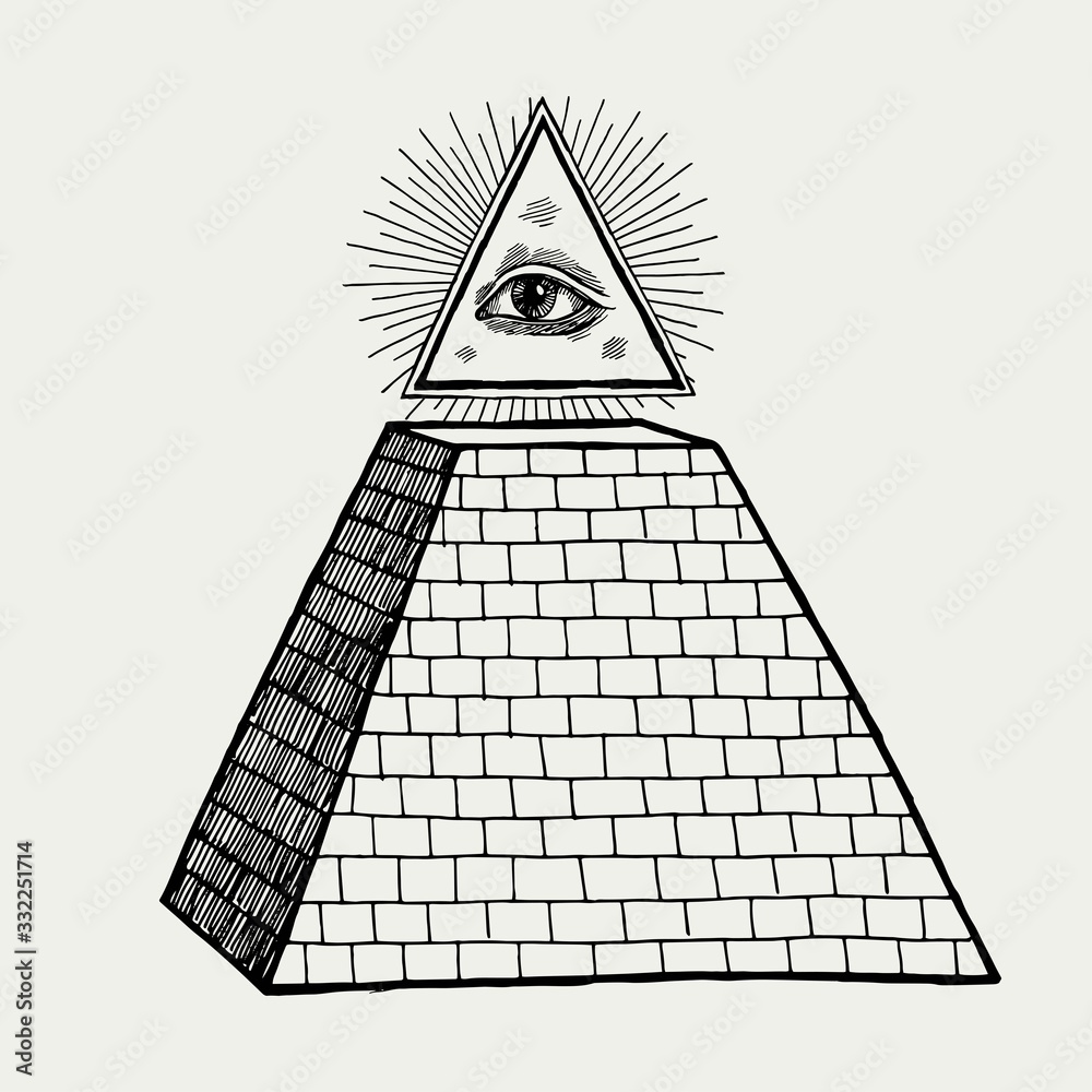 The eye of providence on the top of the pyramid. Stock Vector | Adobe Stock