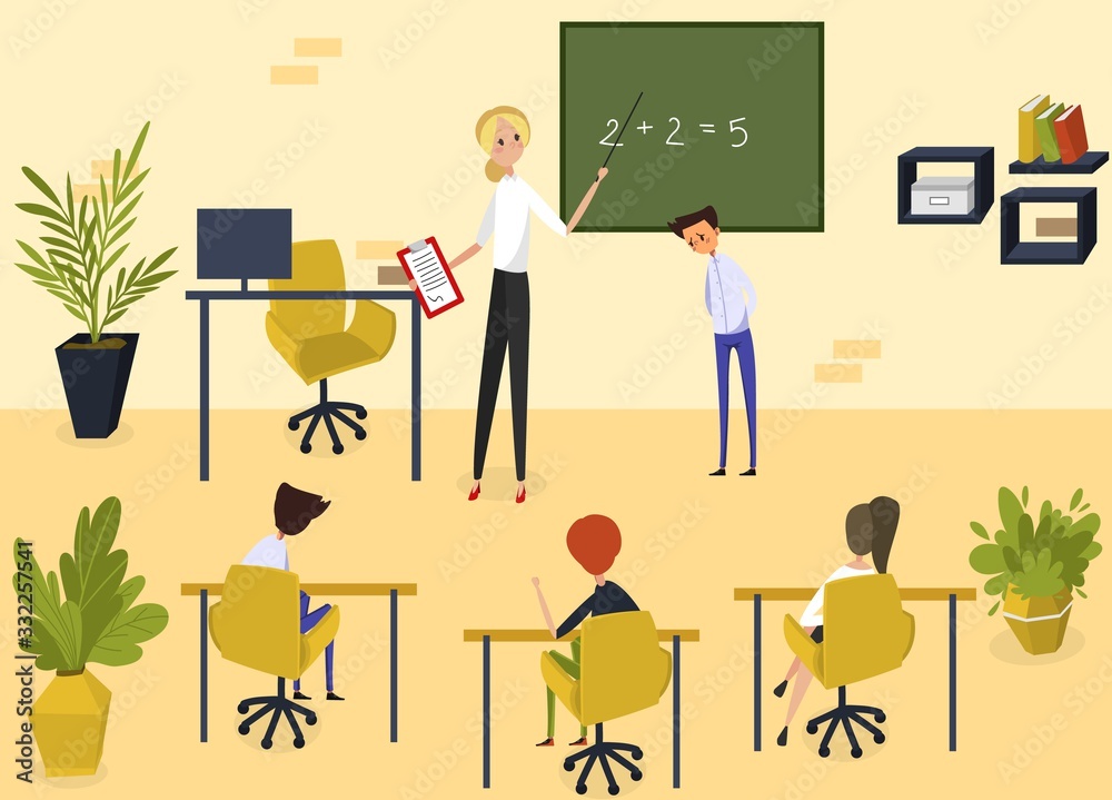 Female teacher character, student get knowledge, child dont know ...