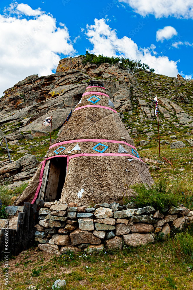Mongolian jurt, a traditional house of nomadic people in the Central ...