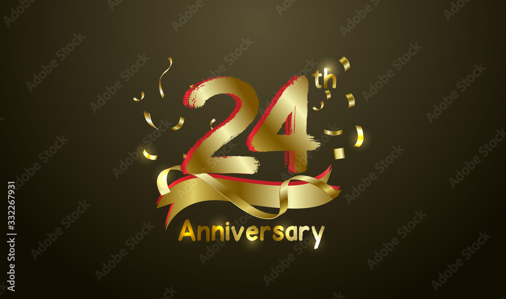 Anniversary celebration background. with the 24th number in gold and ...