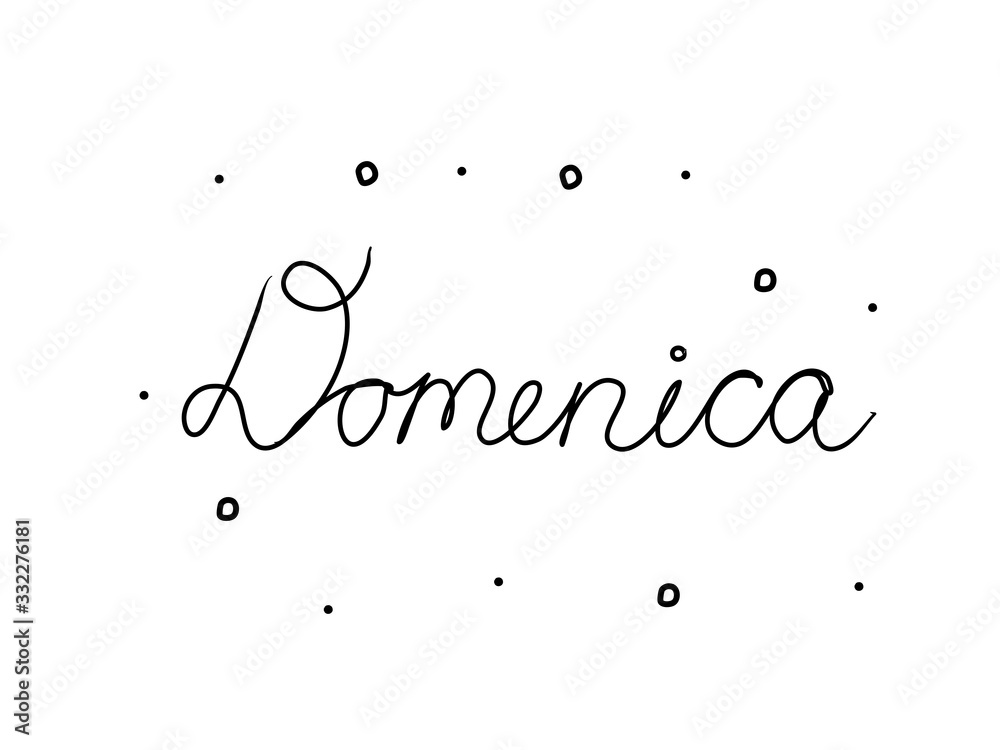 Domenica phrase handwritten with a calligraphy brush. Sunday in italian ...