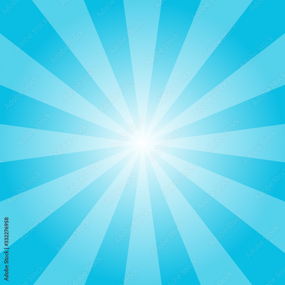Blue sunburst vector retro illustration. Abstract cyan rays background ... Blue sunburst vector retro illustration. Abstract cyan rays background ...