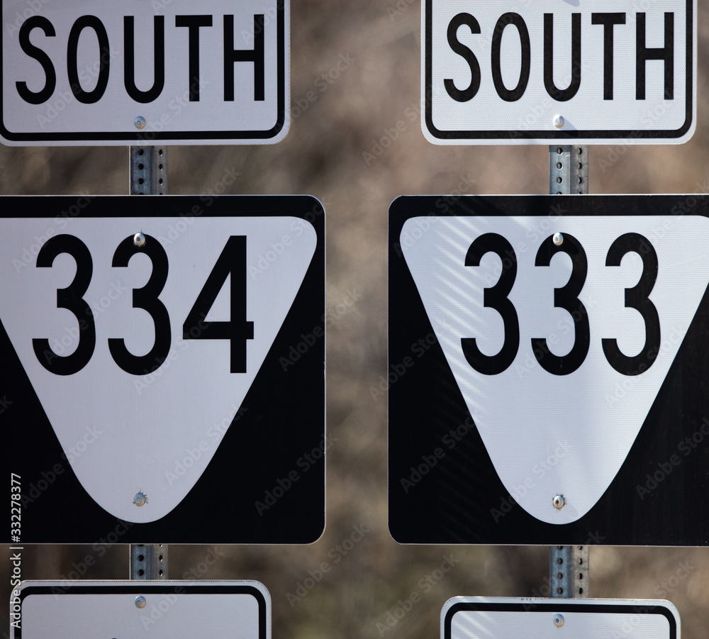 Black and White Road Signs Stock Photo | Adobe Stock