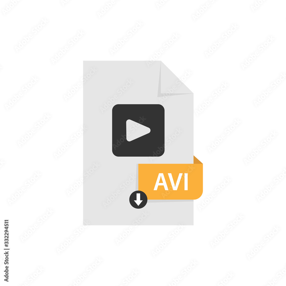 AVI download file vector design Stock Vector | Adobe Stock
